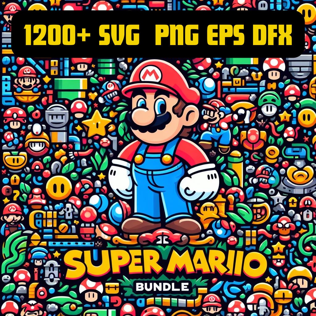 Super Mario SVG Bundle for Cricut and Sublimation, Mario Cut Files ...