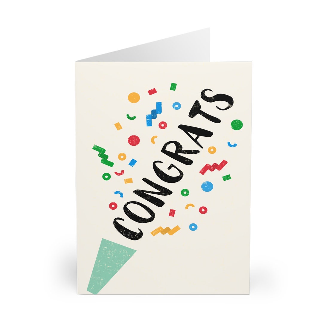 Congrats Greeting Cards 5 Pack, Gift, Congratulations, Celebrate, Cute ...