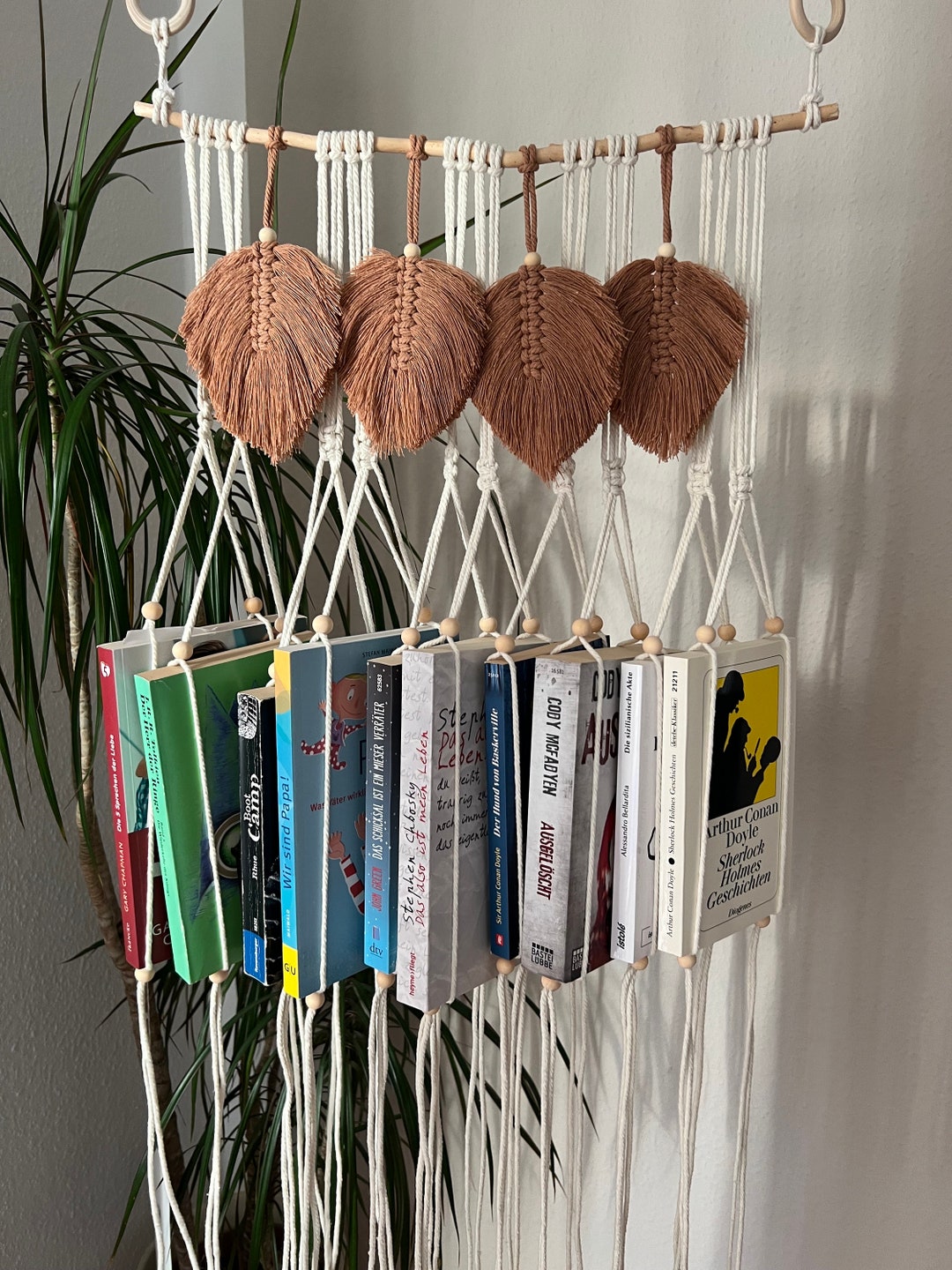 Macrame Bookshelf/ Book Storage/ Bookies/ Home Decoration/ Wall Hanging ...