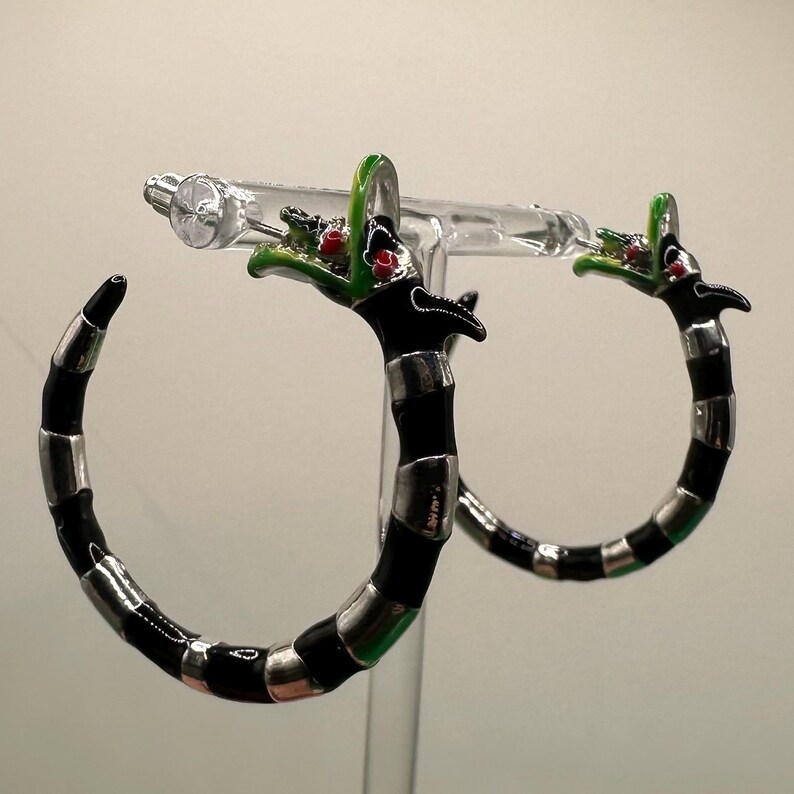 Beetlejuice Sandworm Hoop Earrings Glow in the Dark Option - Etsy