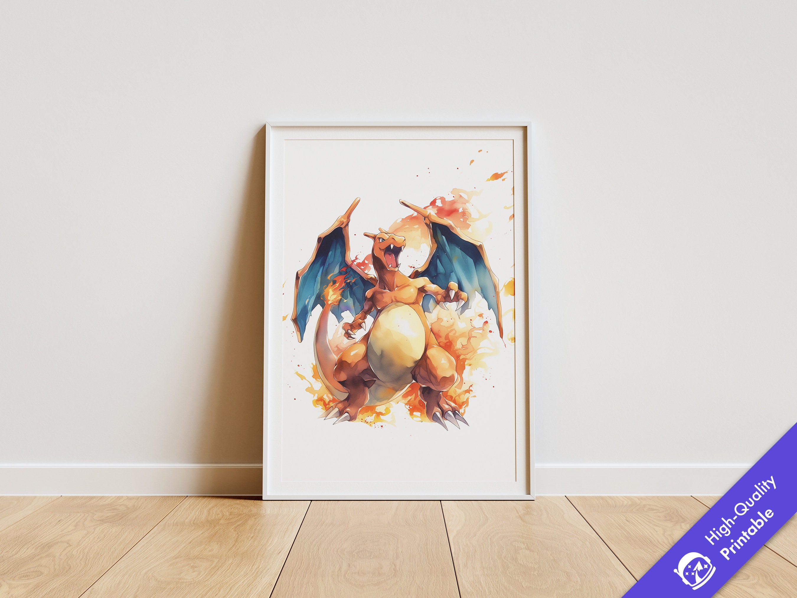 Set of 4 Pokemon Watercolor Fanart Prints | Bedroom Decor, Charmander ...