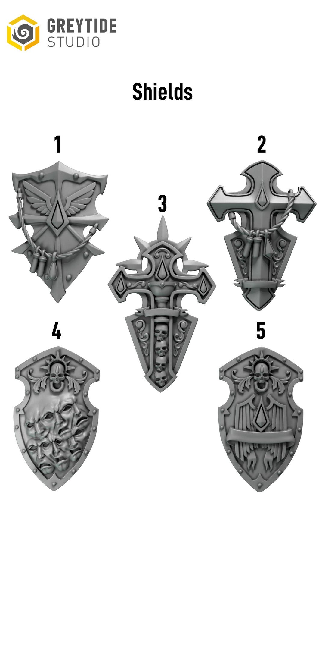 GREYTIDE STUDIO 3D Printed Shields for Crimson Lords | Perfect for ...