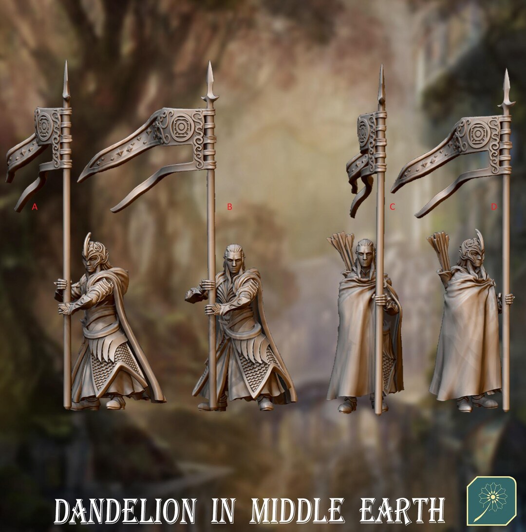 Golden Wood Elf - Captain Banner - (dandelion in Middle Earth) / Golden ...