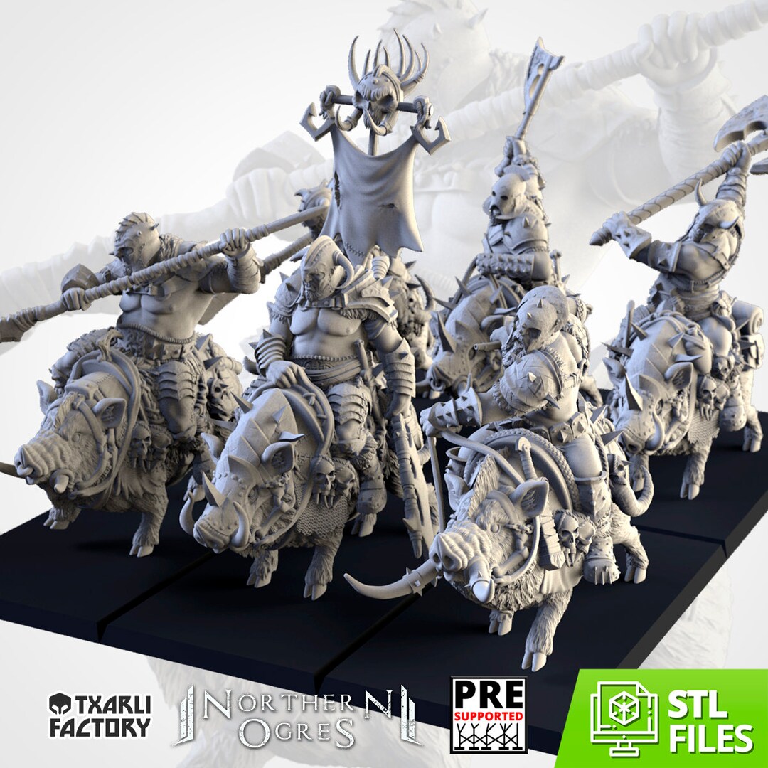 Ogre Tusker Boar Cavalry Northern Ogres Txarli Factory RPG WARGAMES ROL ...