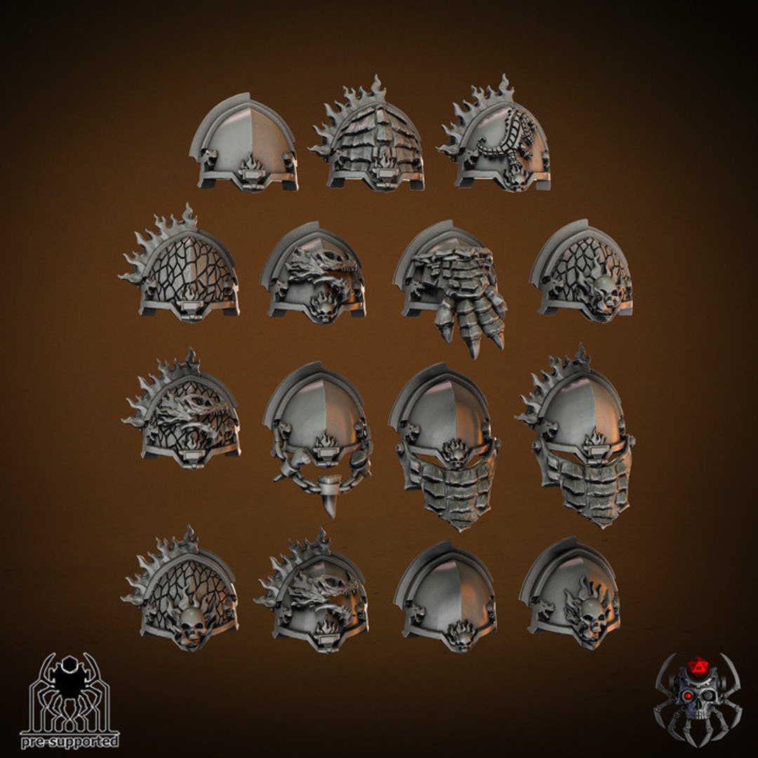 Flame Lizards Blade Masters Squad Shoulders (bits) (3DPRINTED) - Etsy