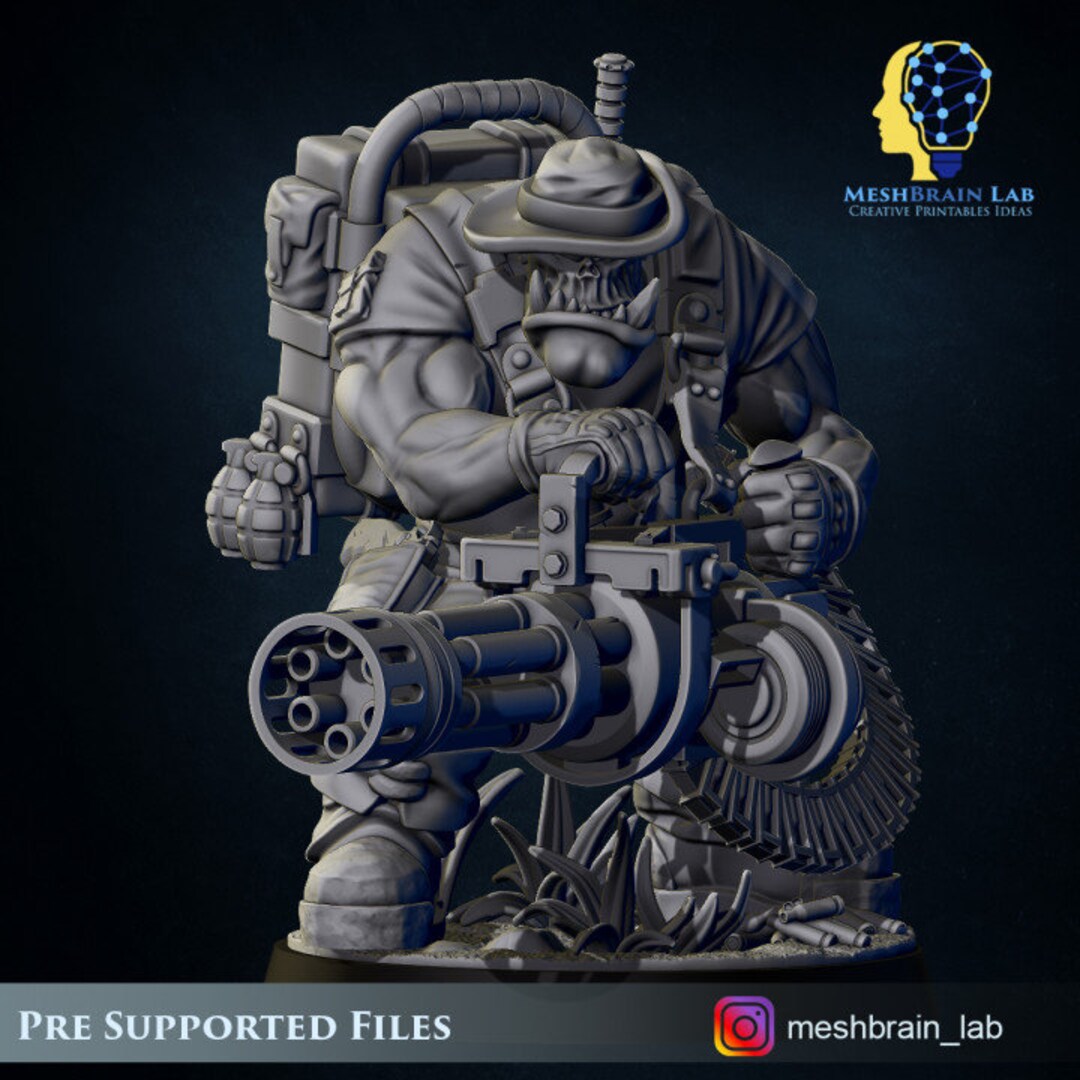 Ork Commando With Minigun (3DPRINTED) - Etsy