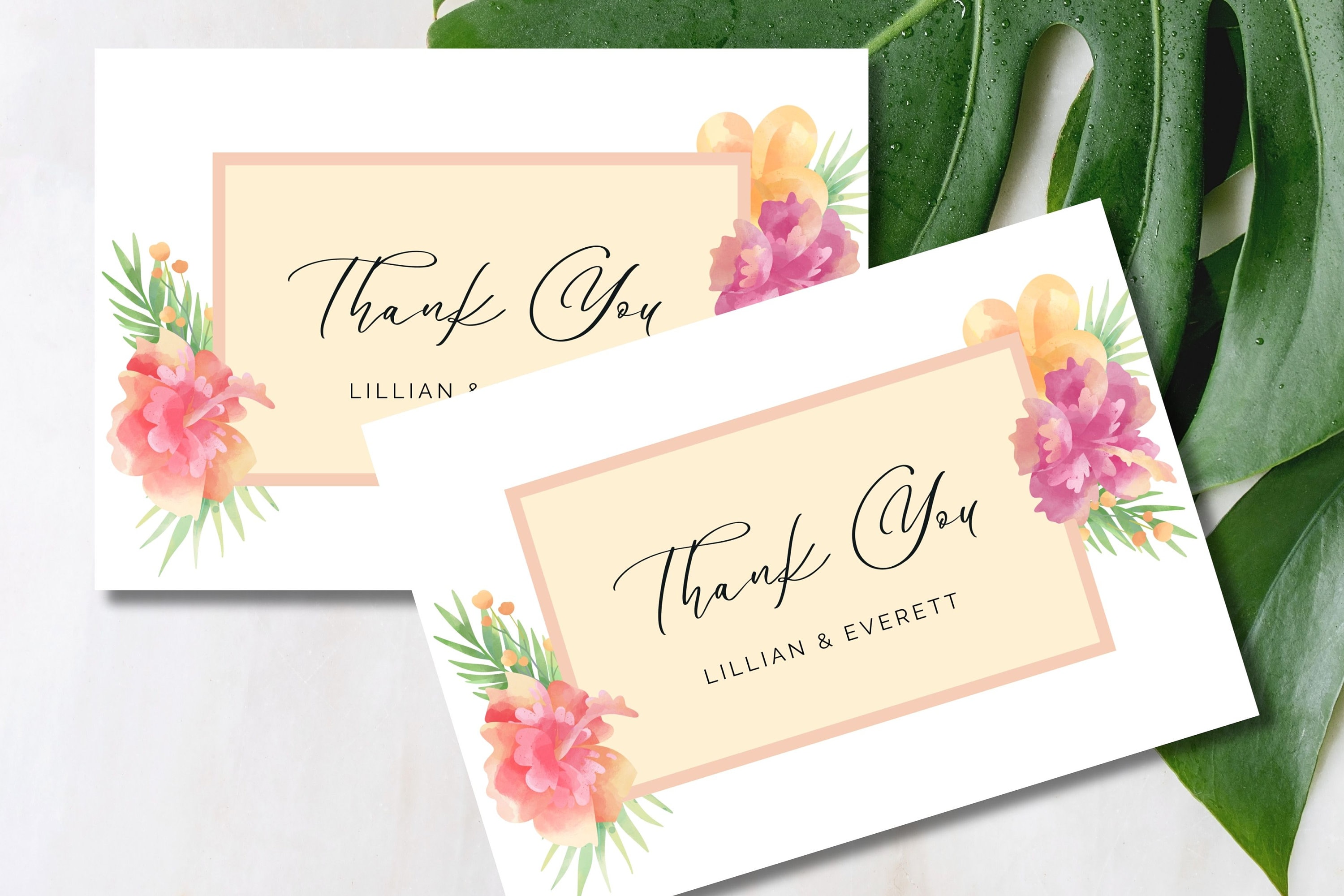 Hawaii Thank You Card Template, Printable Tropical Instant Download ...