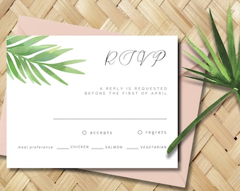 Hawaii Wedding Direction Card Template, Printable Tropical Wedding ...
