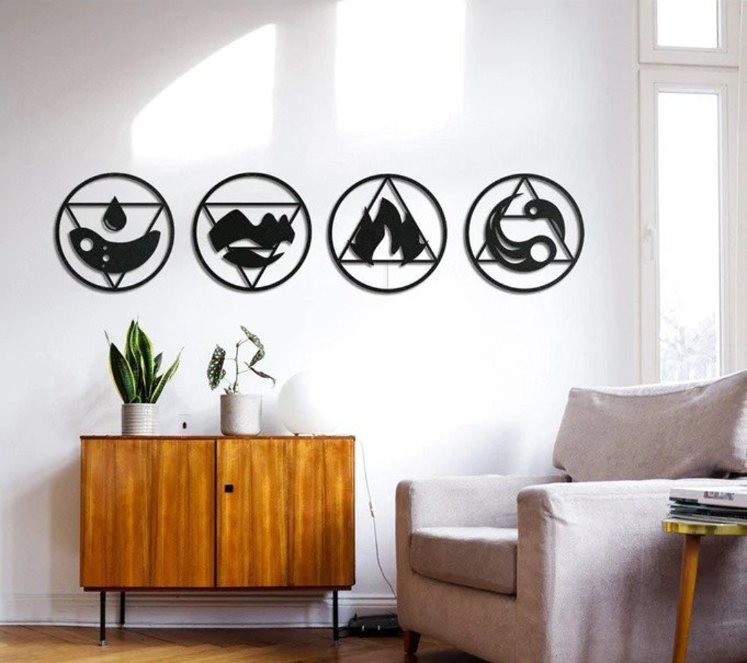 FOUR ELEMENTS Metal Wall Art, Wall Decoration, Metal Decoration, Metal ...