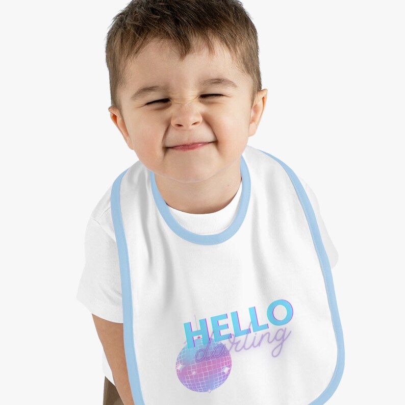 Cute Retro 70s Baby Bib Hello Darling Neon Disco Aesthetic Bib for ...