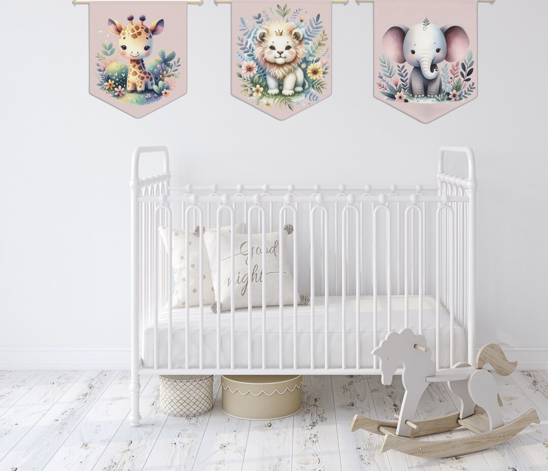 Nursery Wall Art Pennants for Jungle Nursery, Safari Nursery Decor ...