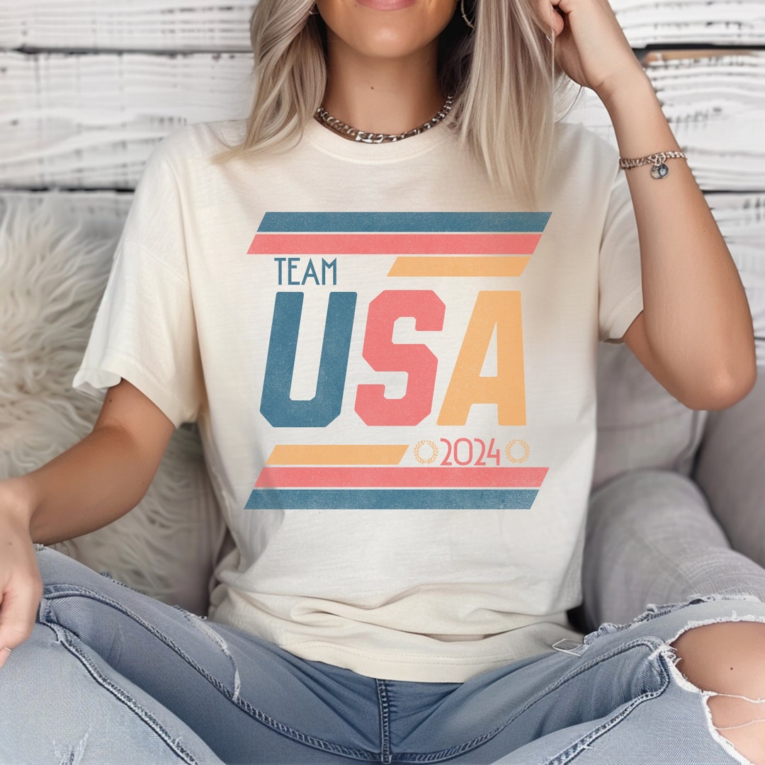Vintage Faded 2024 U.S. Olympics-inspired Comfort Colors T-shirt, Team ...
