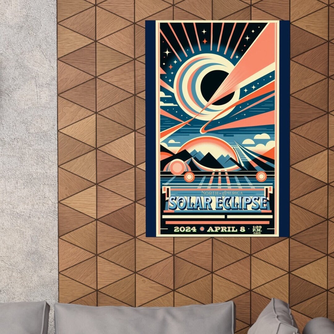 Solar Eclipse 2024 Matte Vertical Posters | Art Deco Aesthetic 2024 ...