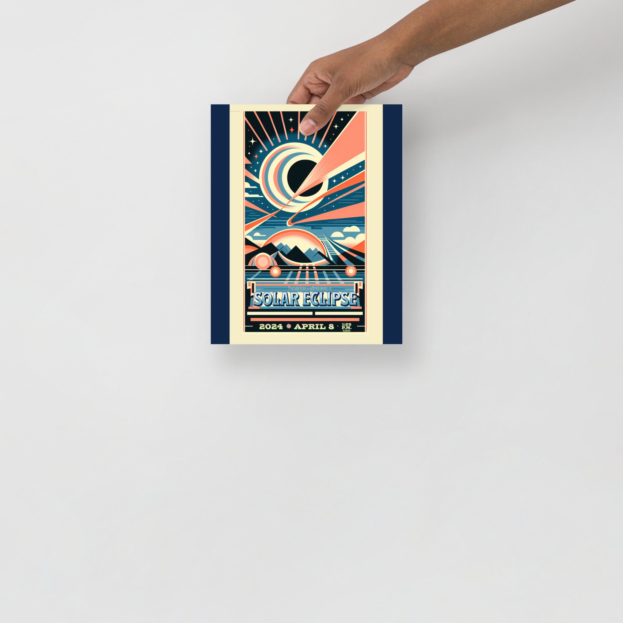 2024 Solar Eclipse Vertical Posters | Art Deco Aesthetic 2024 Eclipse ...