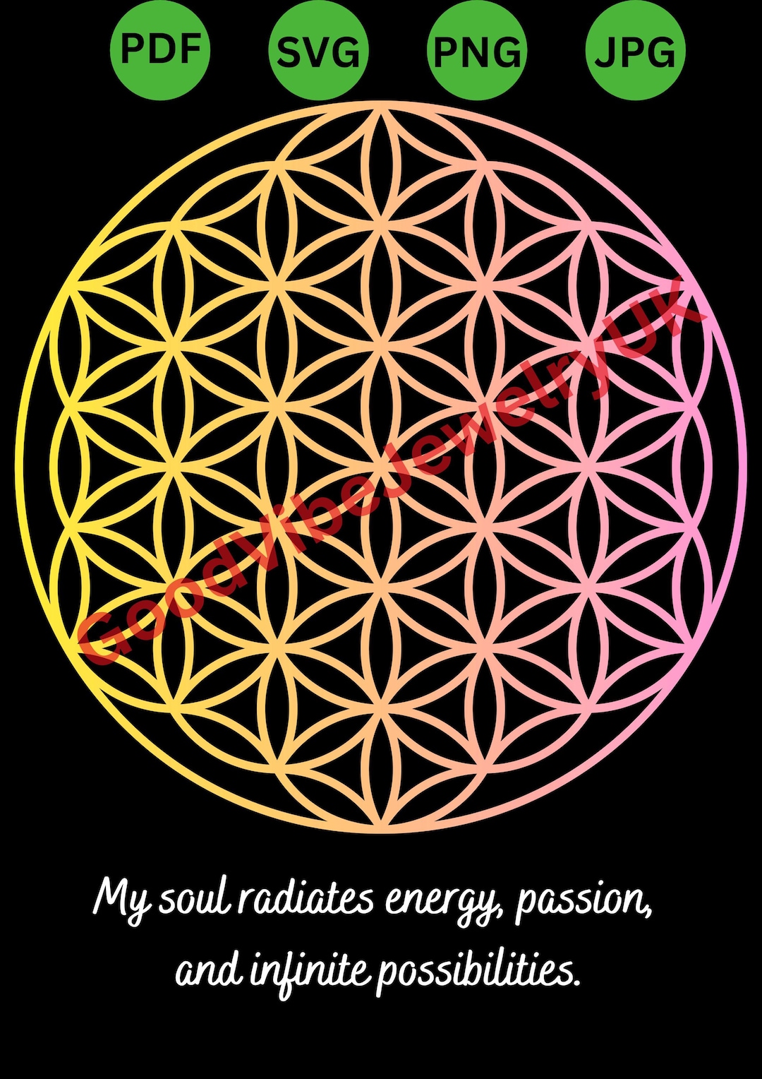 Flower of Life Printable PDF | Mandala Vector SVG | Sacred Geometry ...