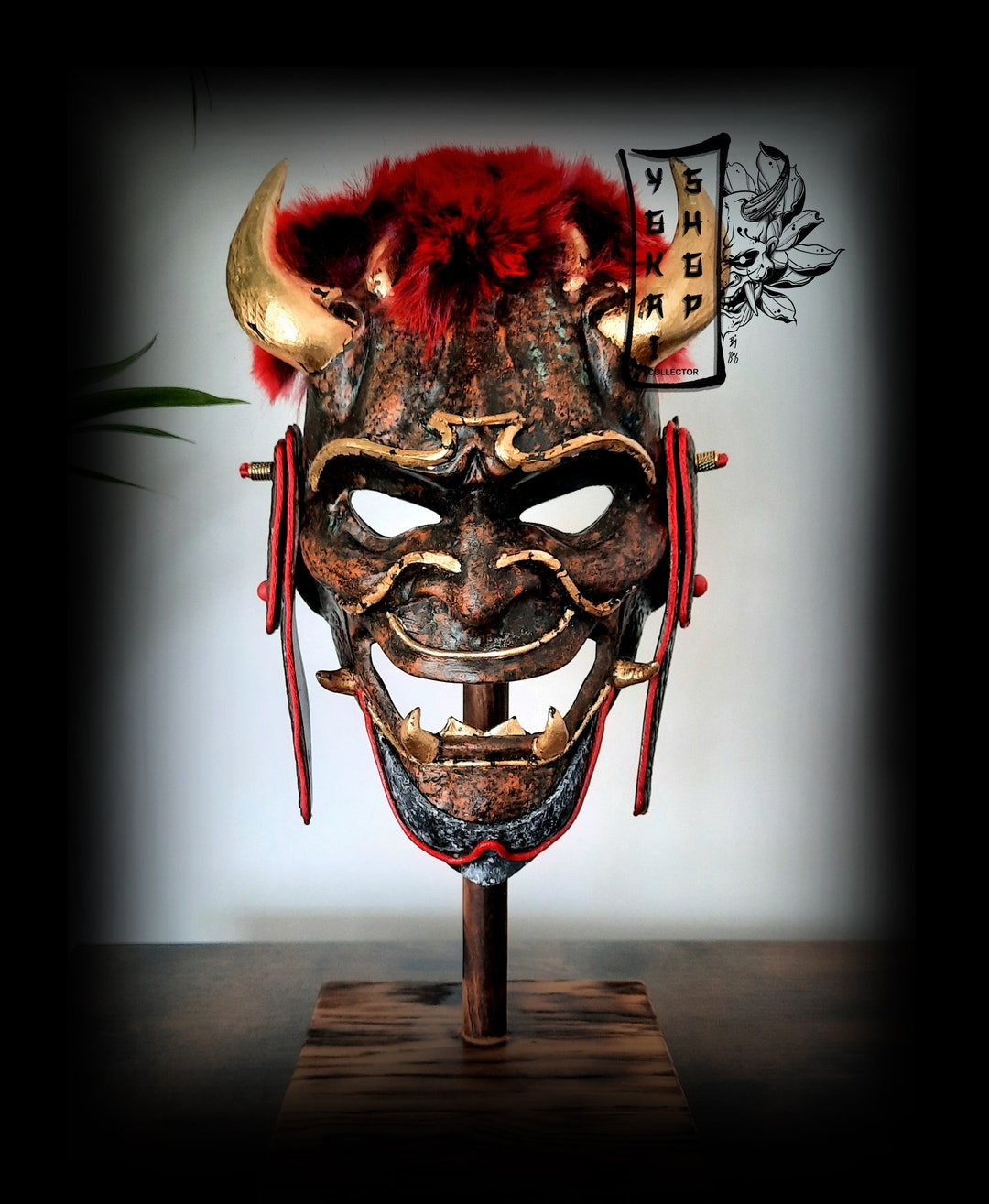 HANNYA OXY MASK "brown - Gold" - Unique Piece - Etsy
