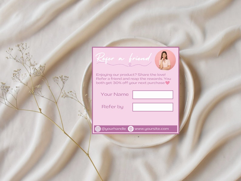 Refer a Friend Card, Editable Business Template, Printable Refer a ...