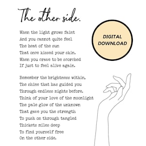 The Other Side Printable Poetry Wall Art, Digital Download Home Decor ...