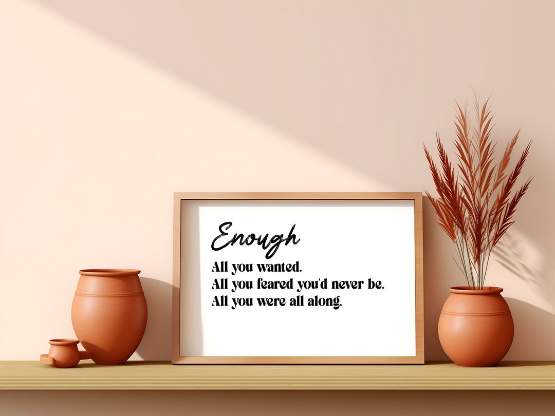 Enough Printable Poetry Wall Art, Home Wall Art, Home Decor Gift ...