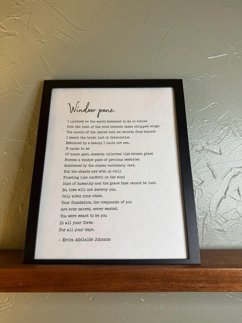 Window Pane Printable Poetry Wall Art, Digital Download Home Decor ...