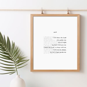 Psalm 16 Christian Poster Bible Verse Jesus Wall Art Beautiful ...