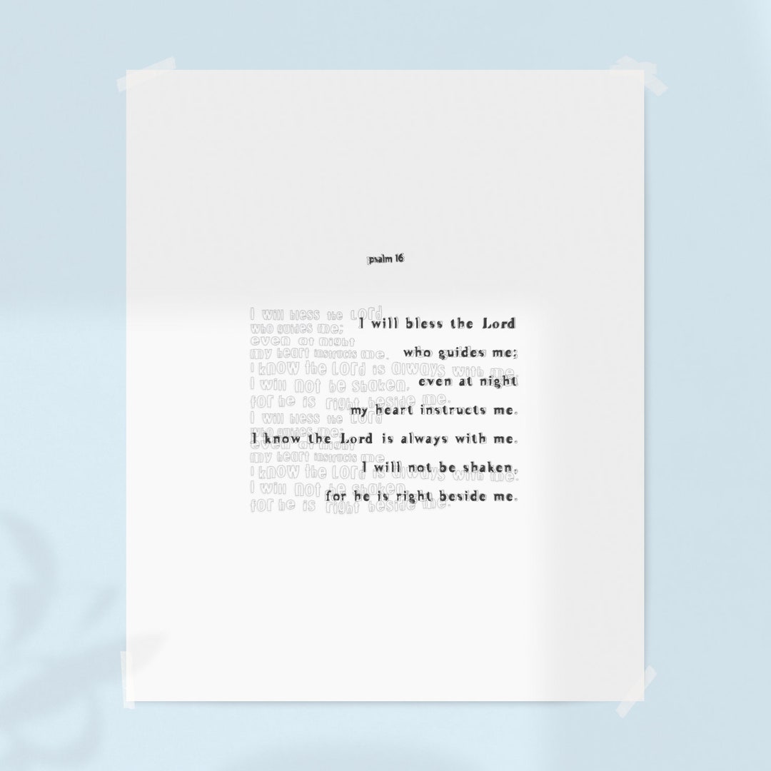 Psalm 16 Christian Poster Bible Verse Jesus Wall Art Beautiful ...