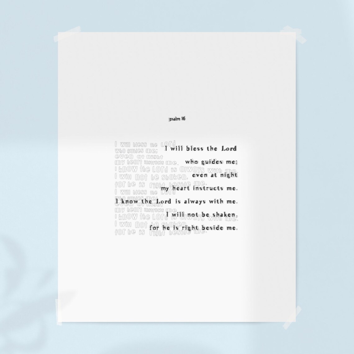 Psalm 16 Christian Poster Bible Verse Jesus Wall Art Beautiful ...