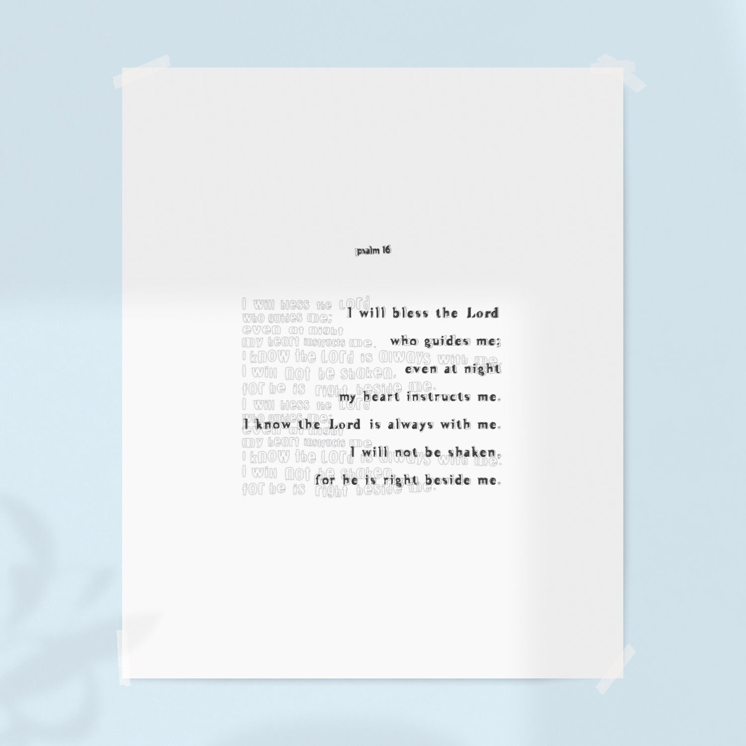 Psalm 16 Christian Poster Bible Verse Jesus Wall Art Beautiful ...