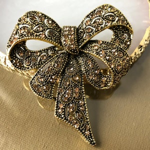 Rhinestone Bow Brooch Pin, Decorative Scarf Brooch - Etsy