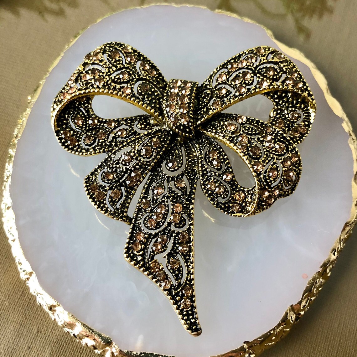 Rhinestone Bow Brooch Pin, Decorative Scarf Brooch - Etsy