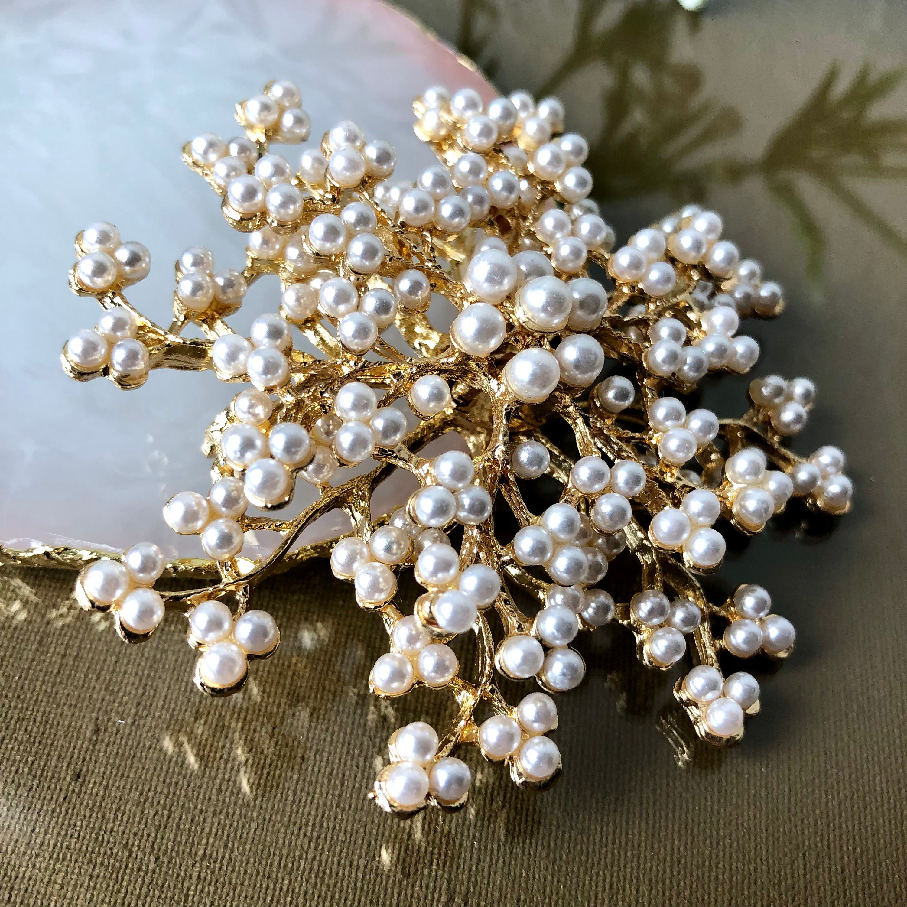 White Pearl Brooch, Large Brooch, Pearl Brooch, Pearl Brooch Jewellery ...