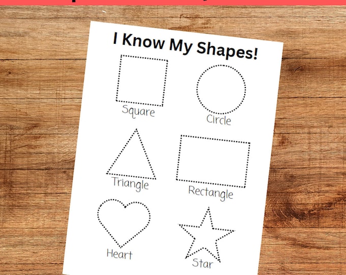 Shapes Tracing Sheet - Etsy Canada
