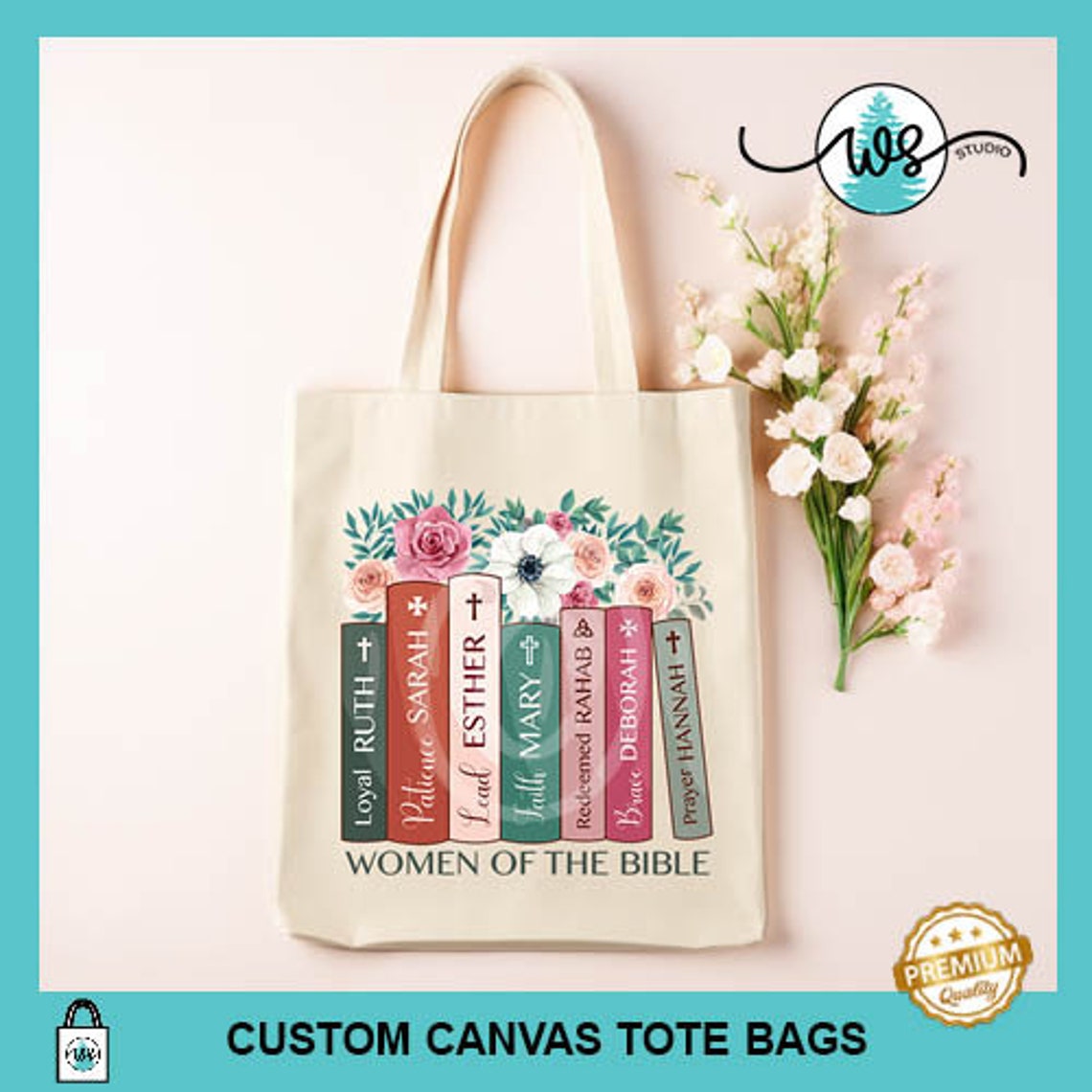 Women of the Bible Tote, Christian Tote Bag, Bible Verse Bag, Christian Tote, Religious Tote Bag ...