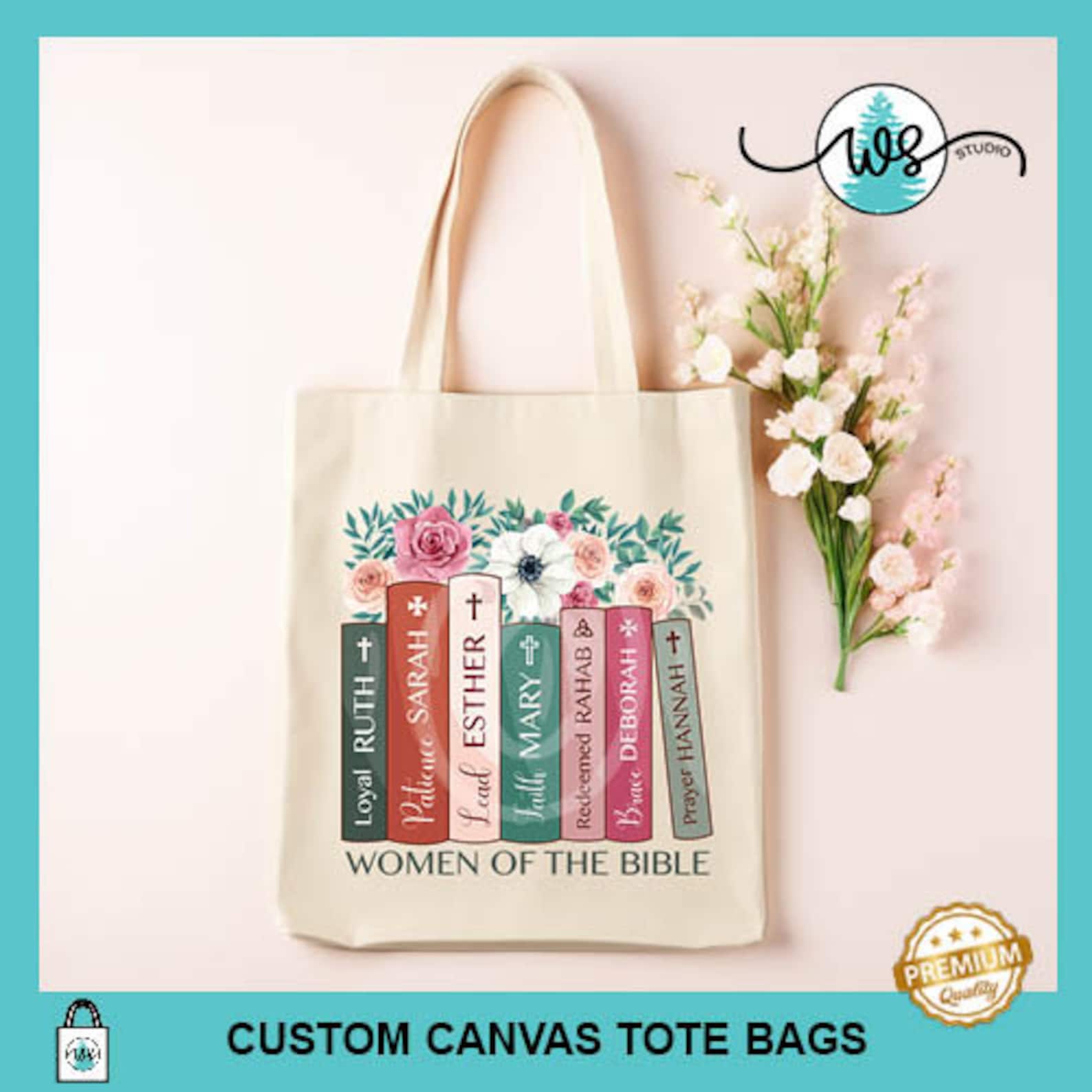 Women of the Bible Tote, Christian Tote Bag, Bible Verse Bag, Christian ...