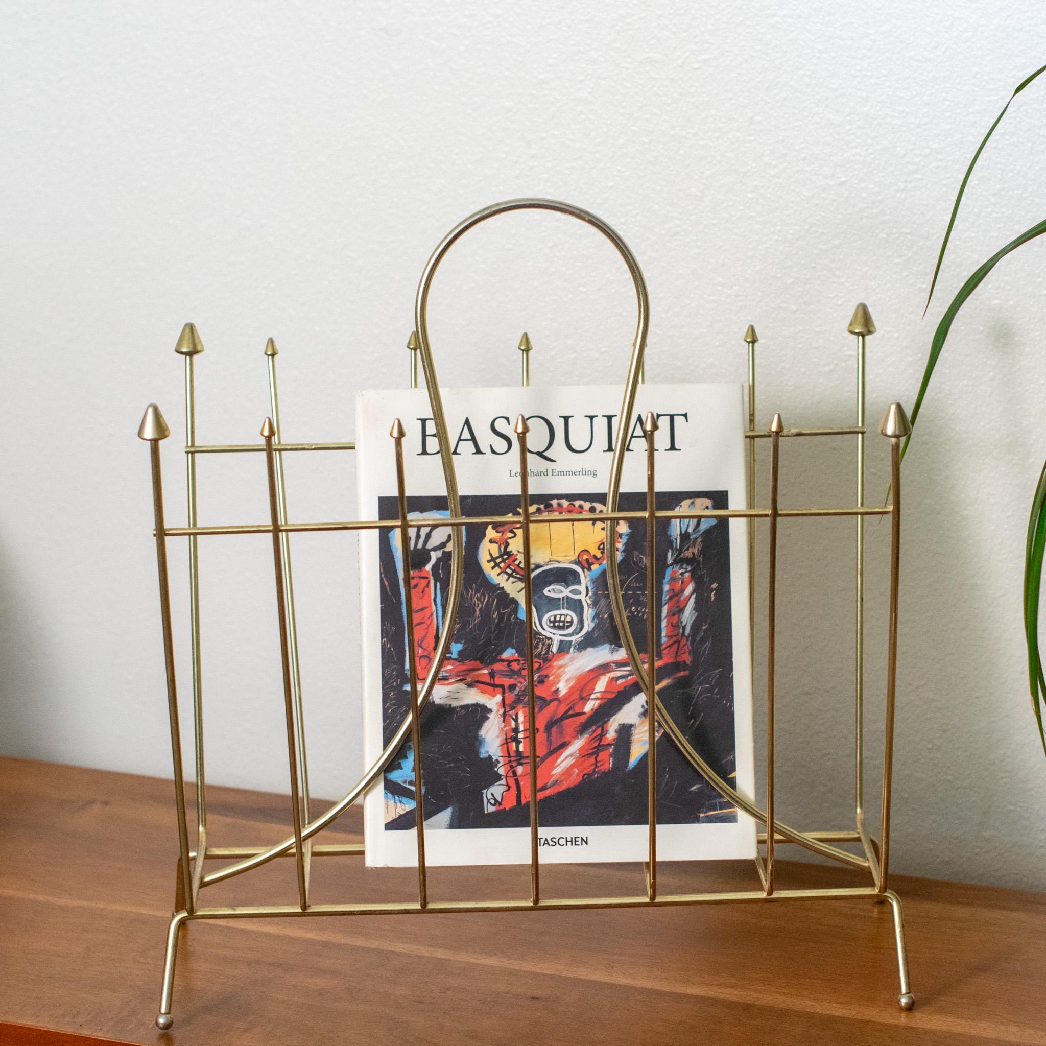 Mid Century Brass Record Holder, Magazine Rack. - Etsy