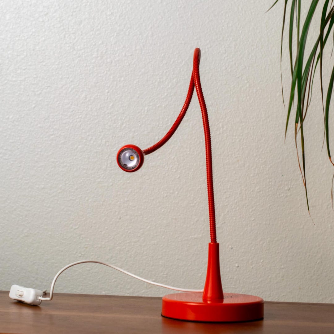 Vintage Ikea Jansjo Pillar Box Red Flexible Lamp - Mid Century Modern ...
