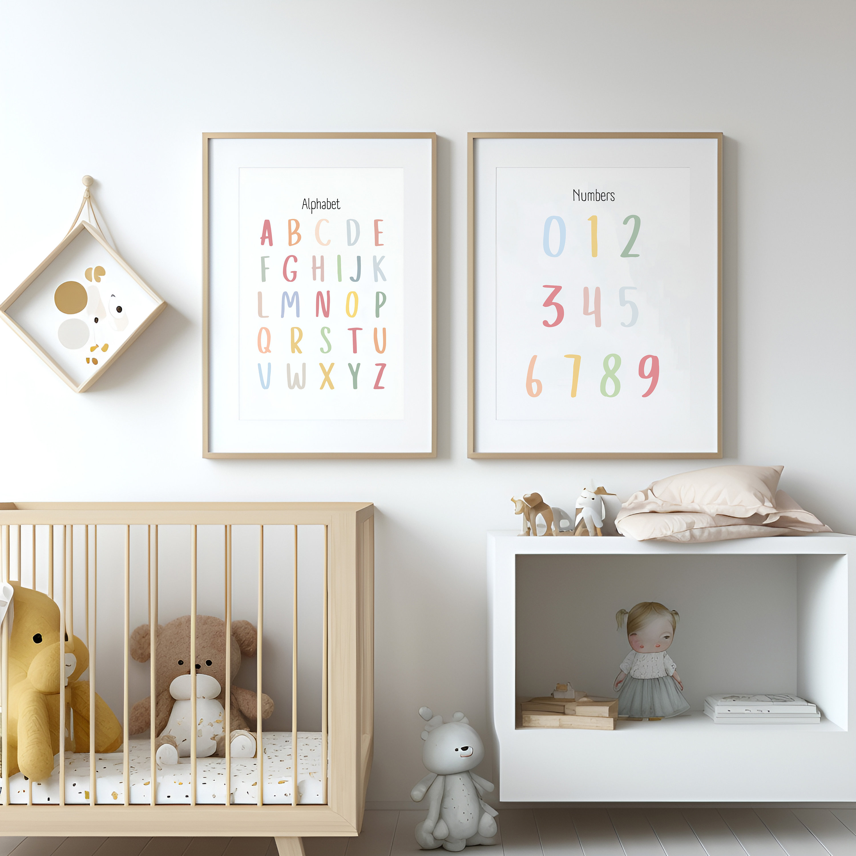 Rainbow Alphabet and Numbers Posters ABC 123 Printable Set of 2 Prints ...