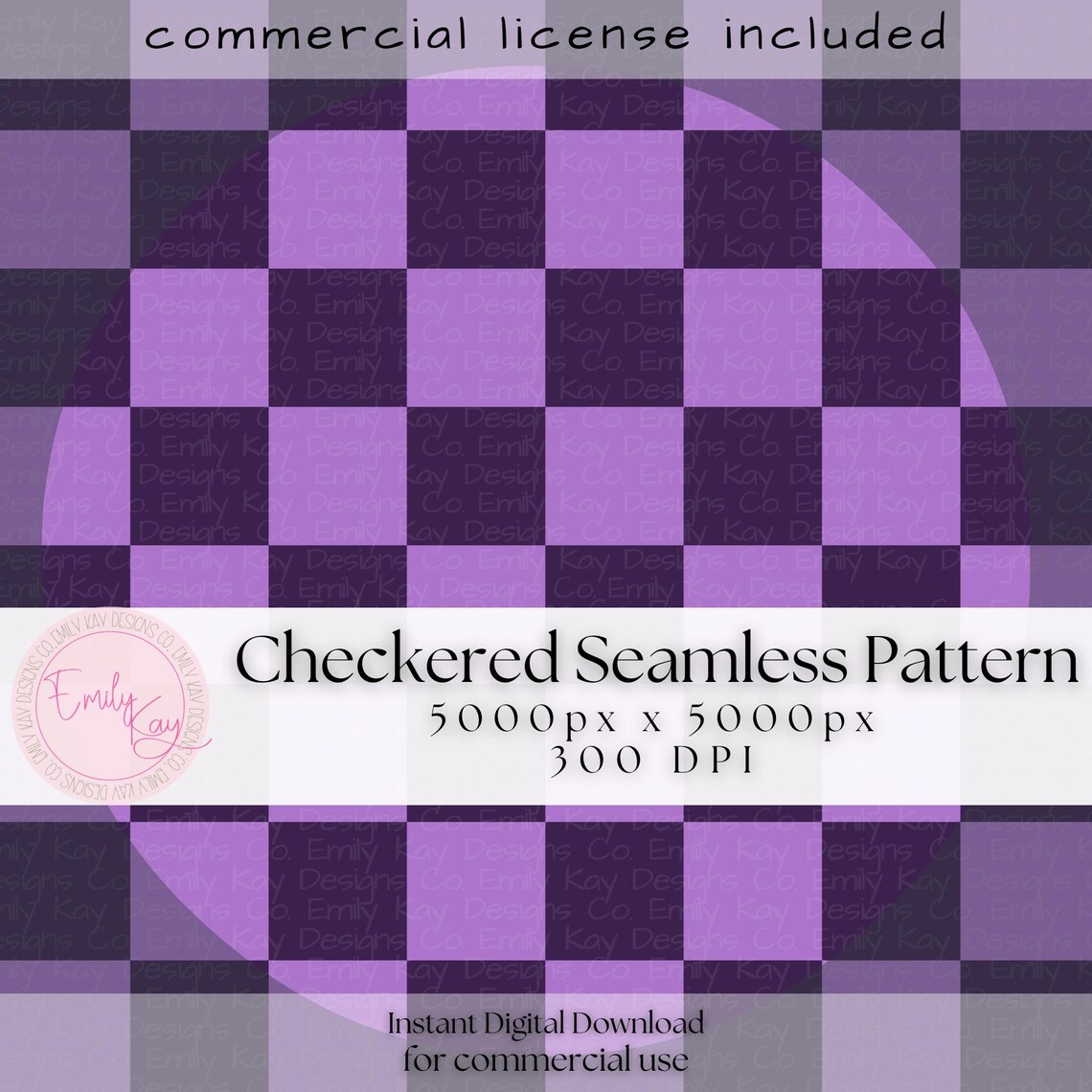 Purple Checker Seamless Pattern, Checkerboard Light Dark Purple ...
