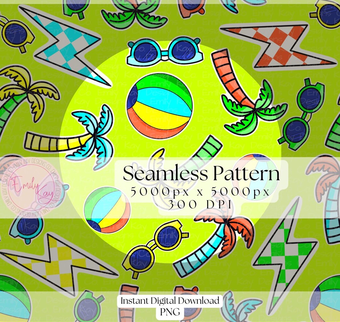 Neon Seamless Pattern, Summer Fabric Design, Bright Swimwear Repeat ...