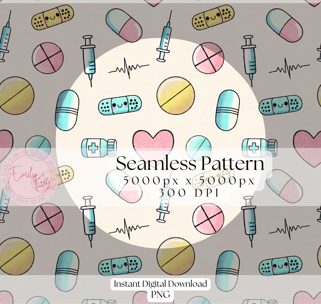 Nurse Seamless Pattern, Nurses Themed Repeating File, Nurse Seamless ...