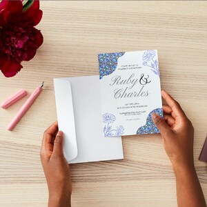 African-inspired Light Blue Wedding Invitation Unique Blue Pattern - Etsy
