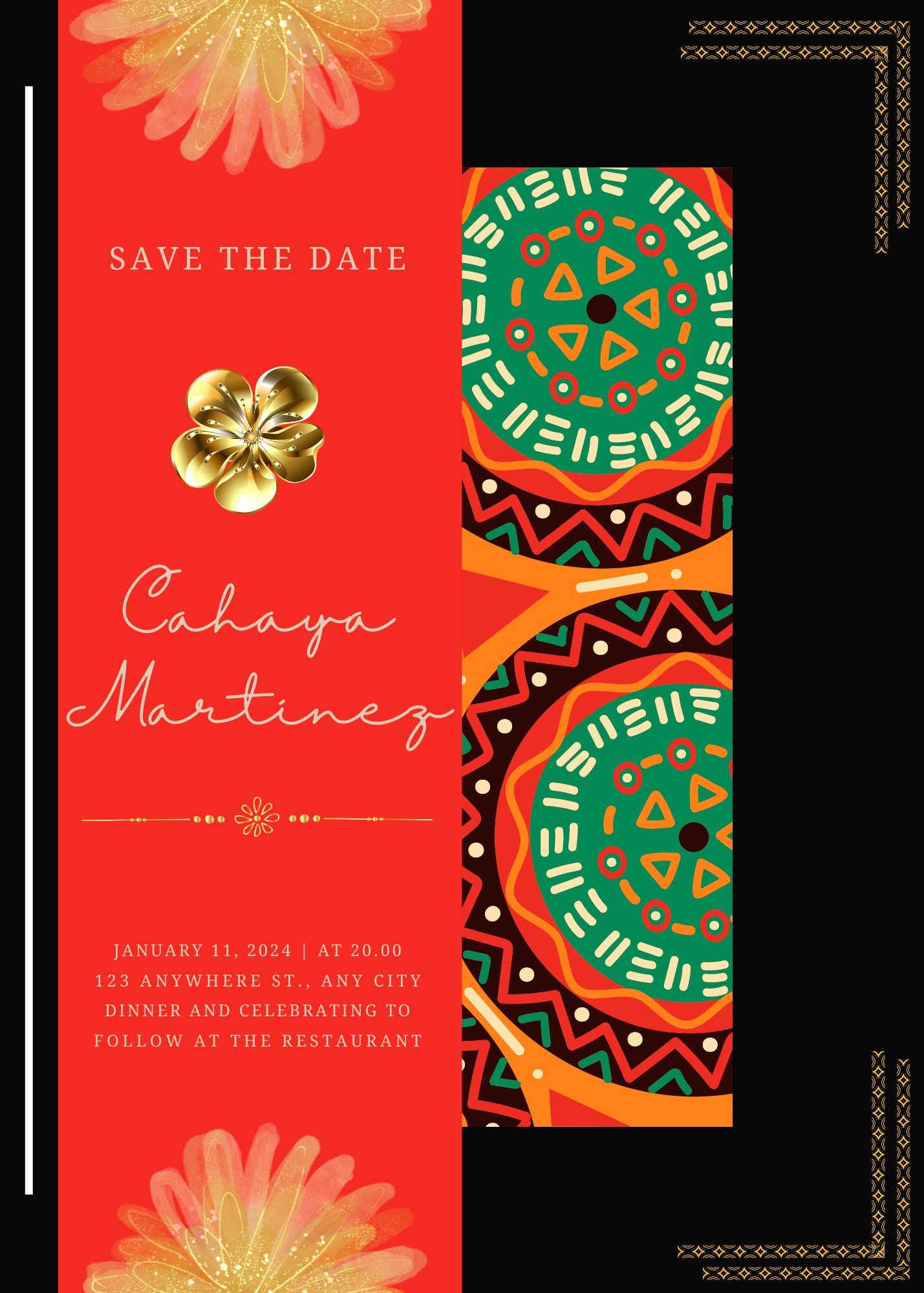 Regal Elegance: Black & Gold African-inspired Invitation - Etsy