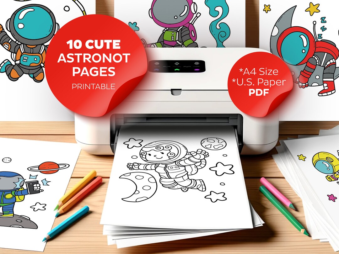 Astronaut Coloring Pages for All Ages Educational Space Themed Activity ...