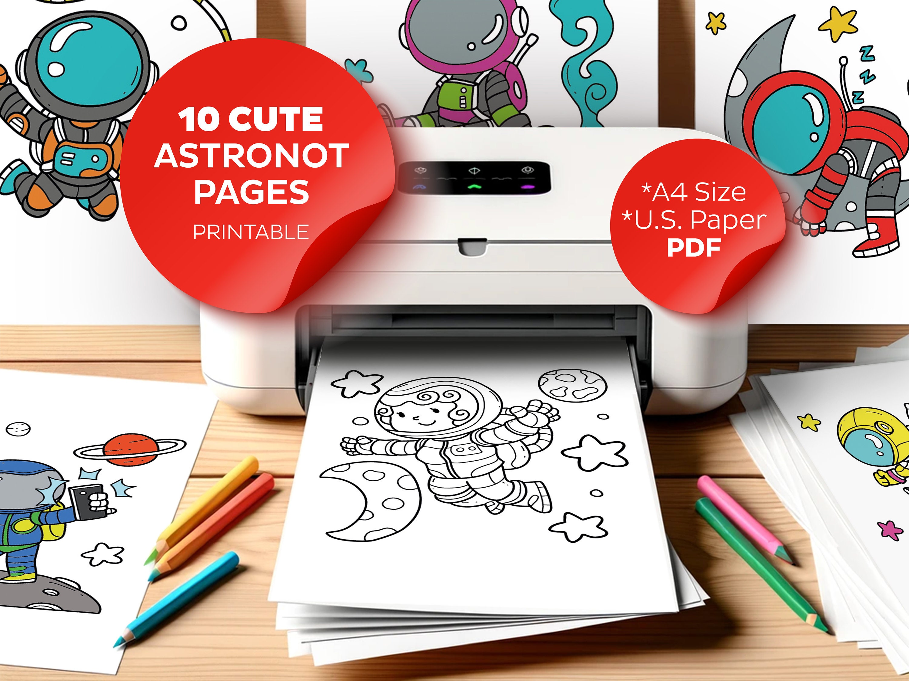 Astronaut Coloring Pages for All Ages Educational Space Themed Activity ...