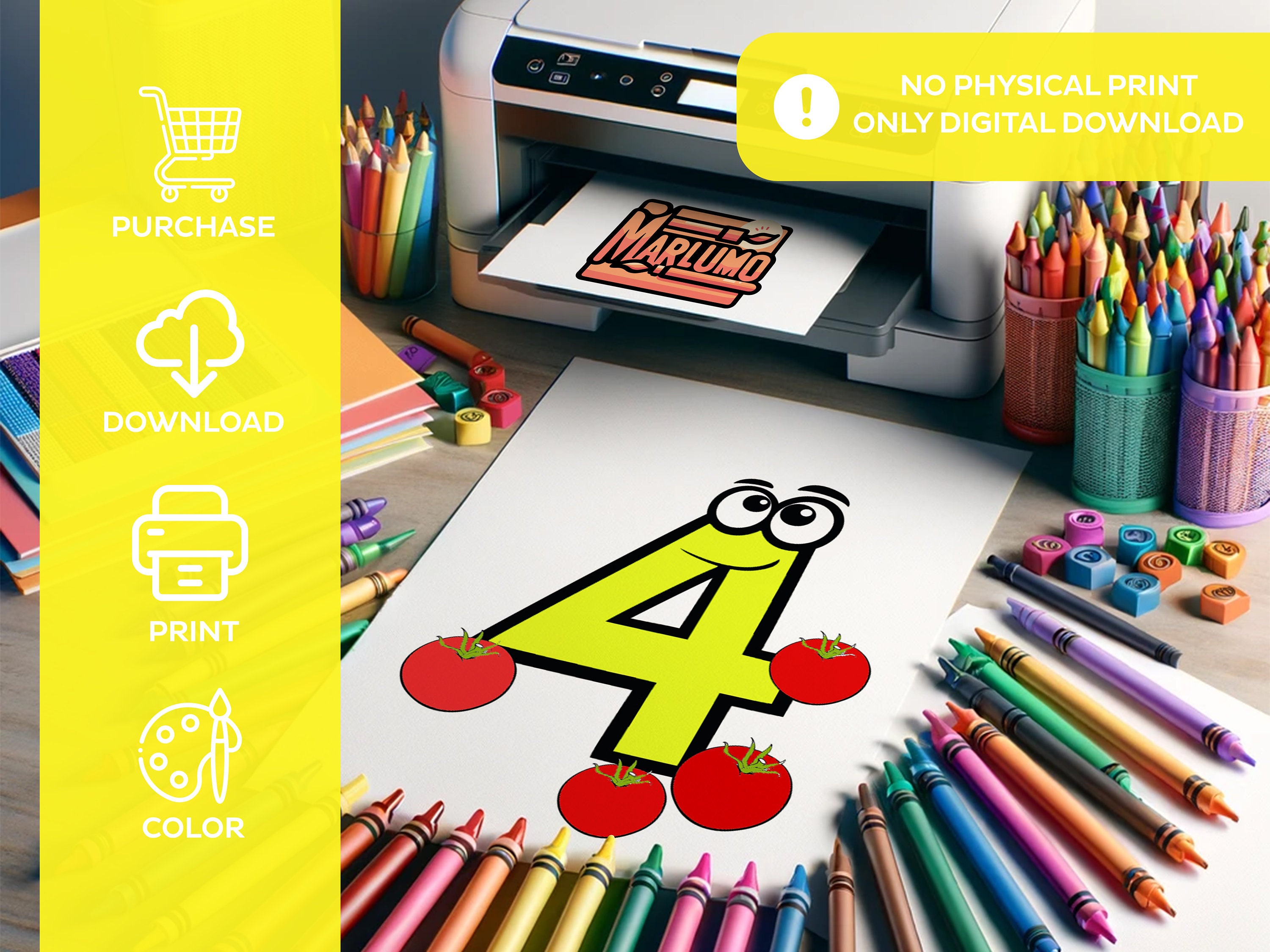 Kids Numbers and Vegetables Coloring Book 10 Pages, Learn to Count With ...