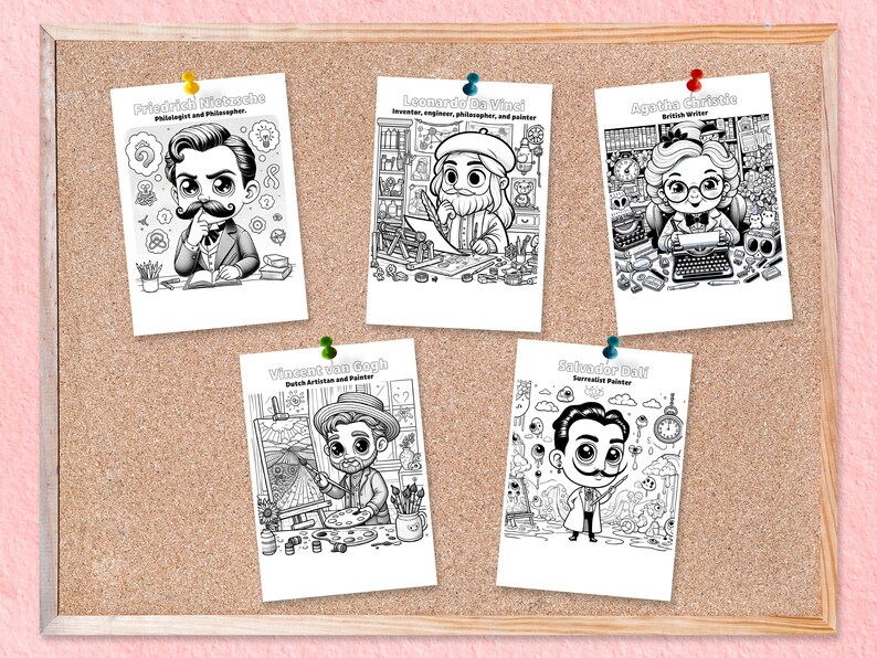 Inspirational Figures Coloring Pages for Kids, 20 Famous Personalities ...