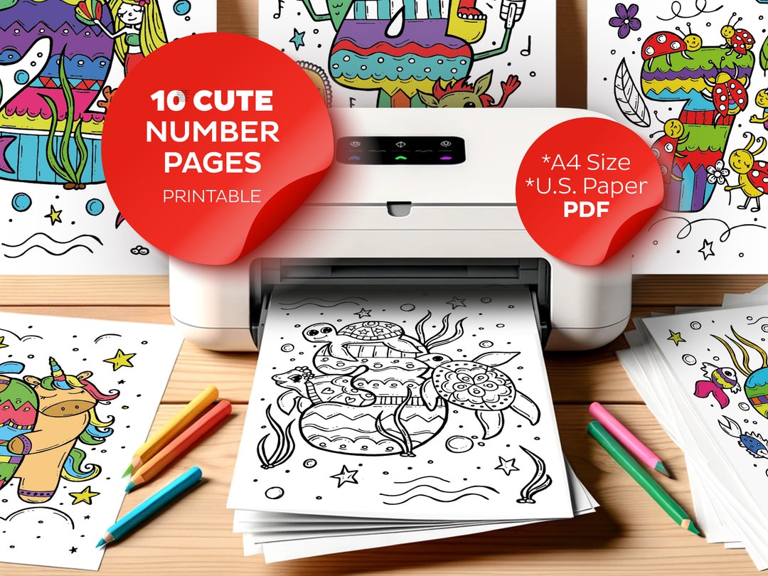 Numbers Coloring Pages for Kids, Learn Counting With Fun Illustrations ...