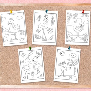 Flamingo Summer Coloring Pages for Kids 10 Fun Pages, Printable PDF ...