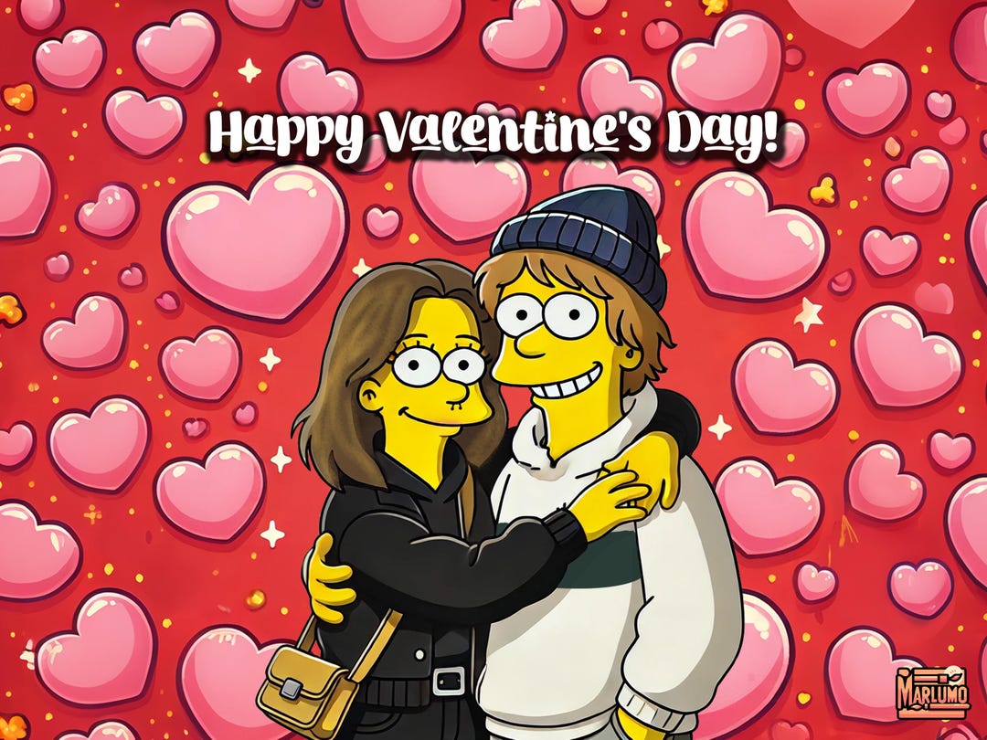 Custom Simpsons Style Portrait Perfect Valentine's Day Gift for Couples ...