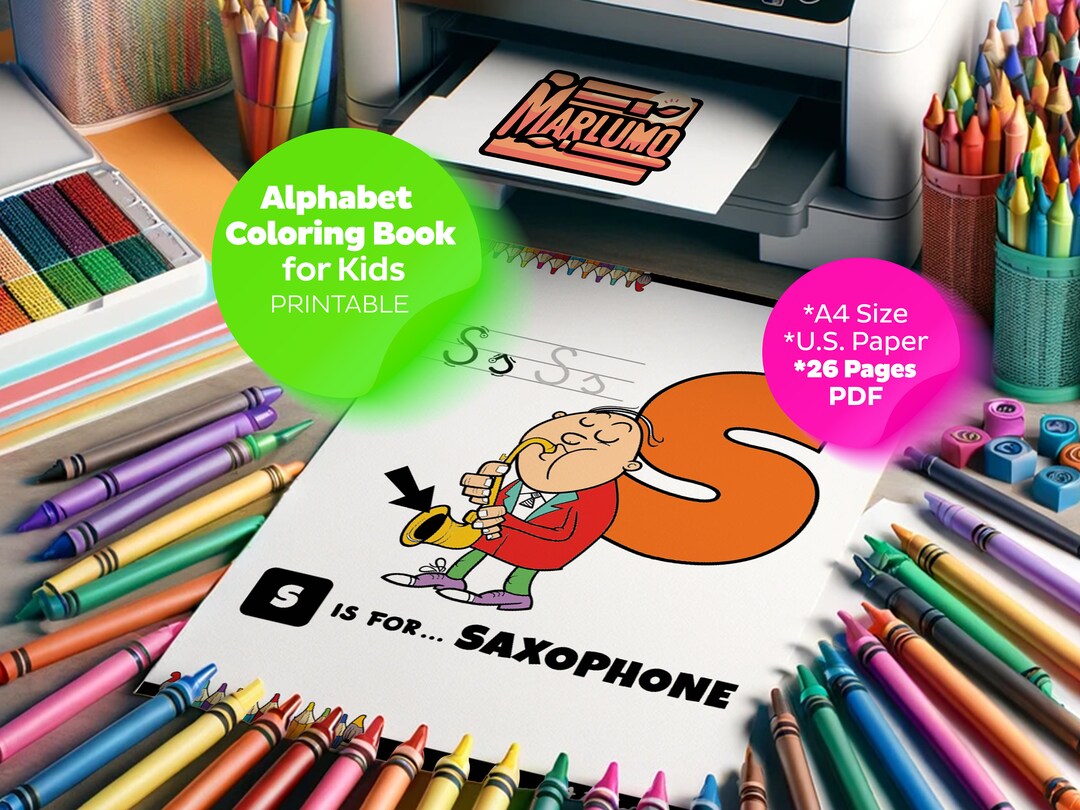 Printable Kids' ABC Coloring Pages, Alphabet Coloring Book for Kids 26 ...